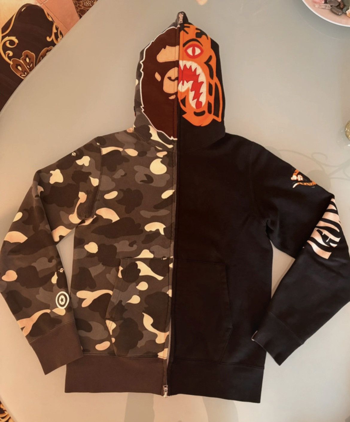 Bape A Bathing Ape (BAPE) full zip tiger ape camo hoodie | Grailed