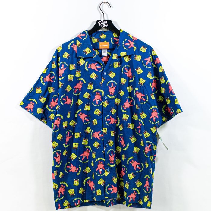 Vintage 2002 Nickelodeon SpongeBob Squarepants Button Camp Shirt | Grailed