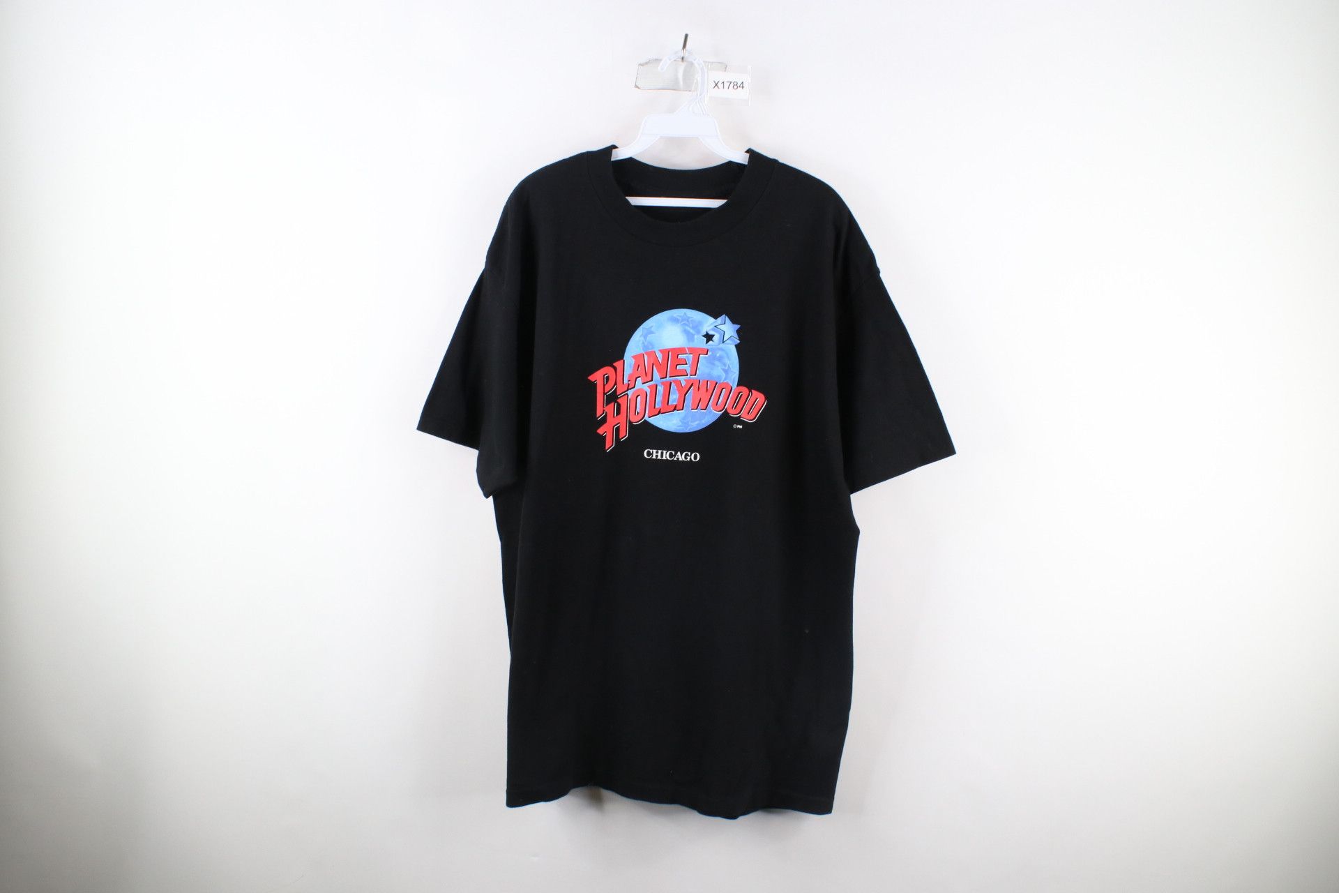 Vintage Vintage 90s Planet Hollywood Spell Out Chicago T-Shirt Black ...