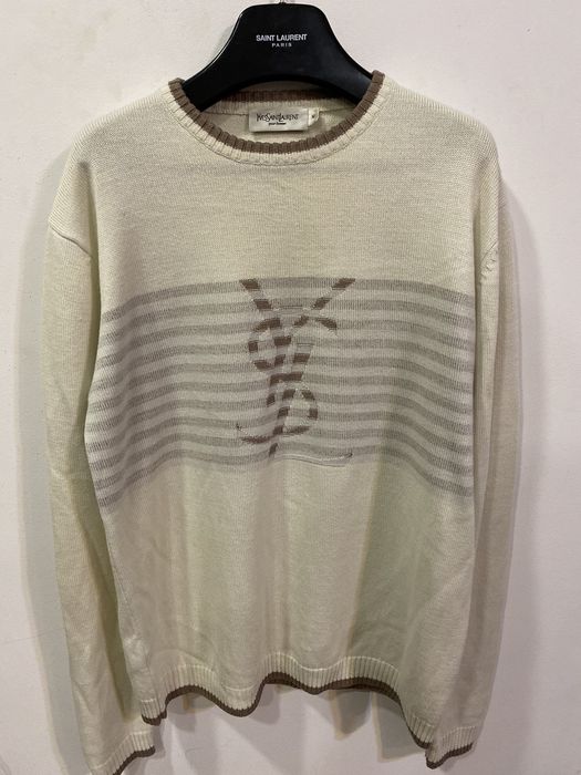 Vintage Beige YSL Sweater Wool Soft Yves Saint Laurent Sweater | Grailed