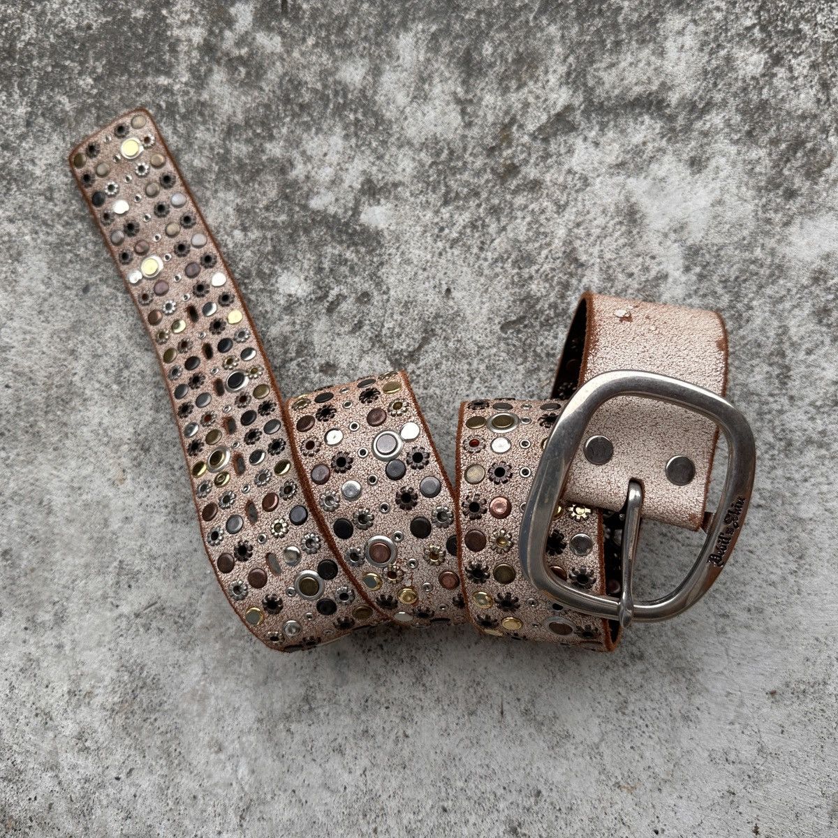 B.B. Simon × Hysteric Glamour × Vintage Devil Skin Studed cracked paint ...