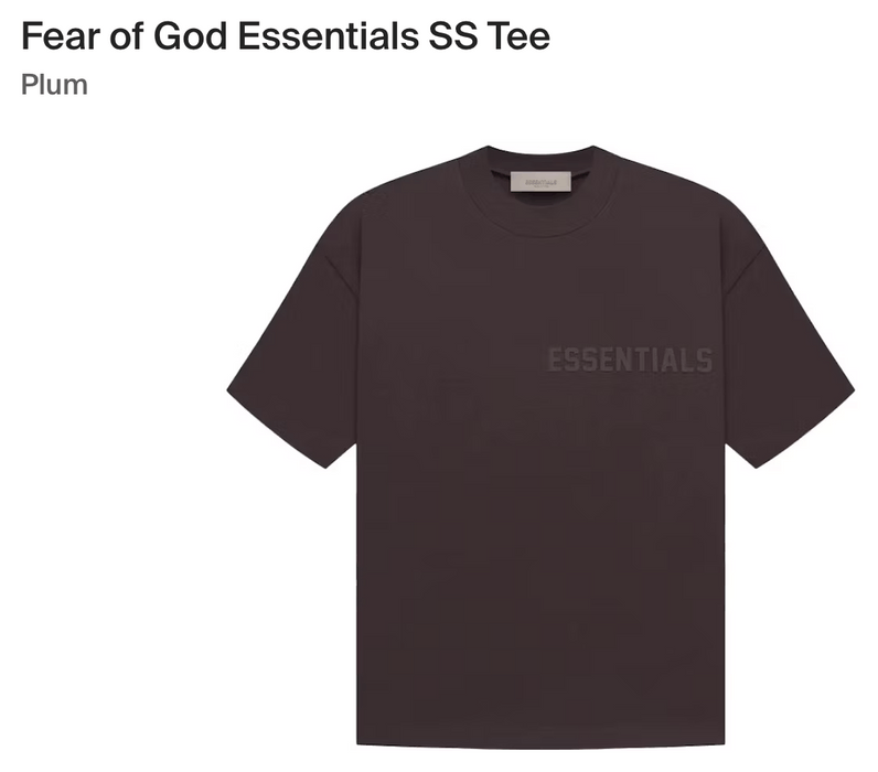 Fear of God Fear of God Essentials SS23 Tee (Plum) | Grailed