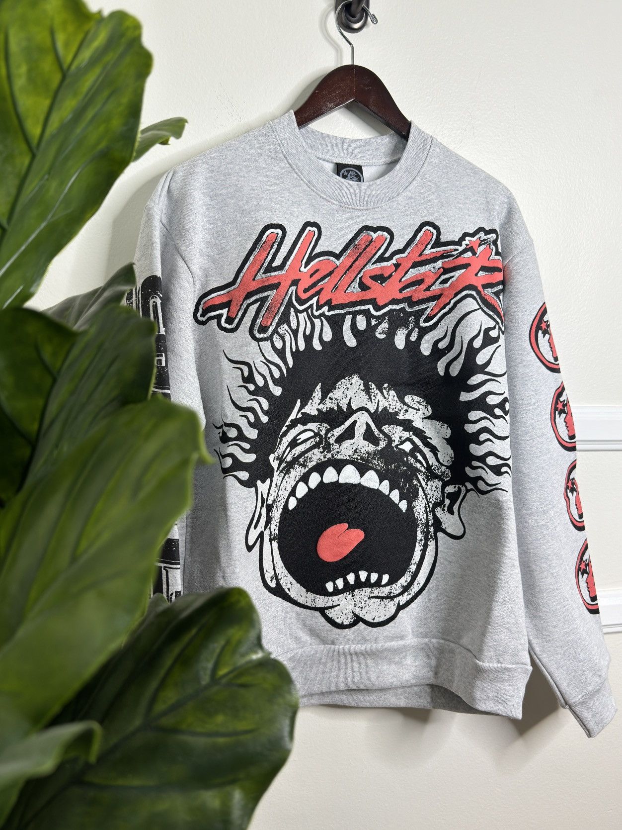 HELLSTAR Hellstar Studios Records Crewneck Grey | Grailed