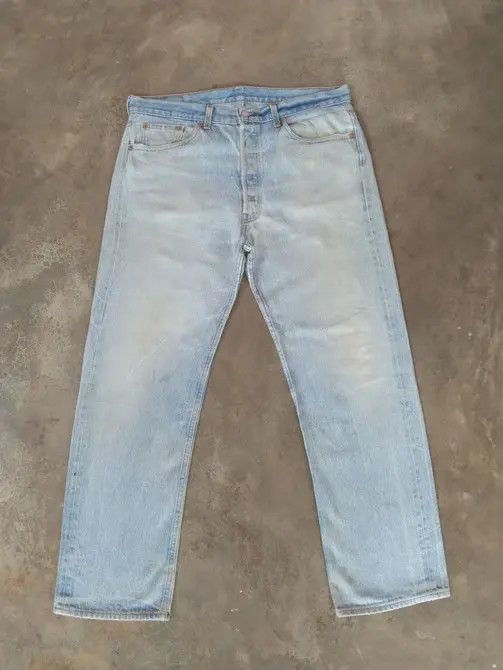 Levi's × Streetwear × Vintage 90s Vintage Levi's 501 Made In USA Distressed Jeans 36x30 | Grailed