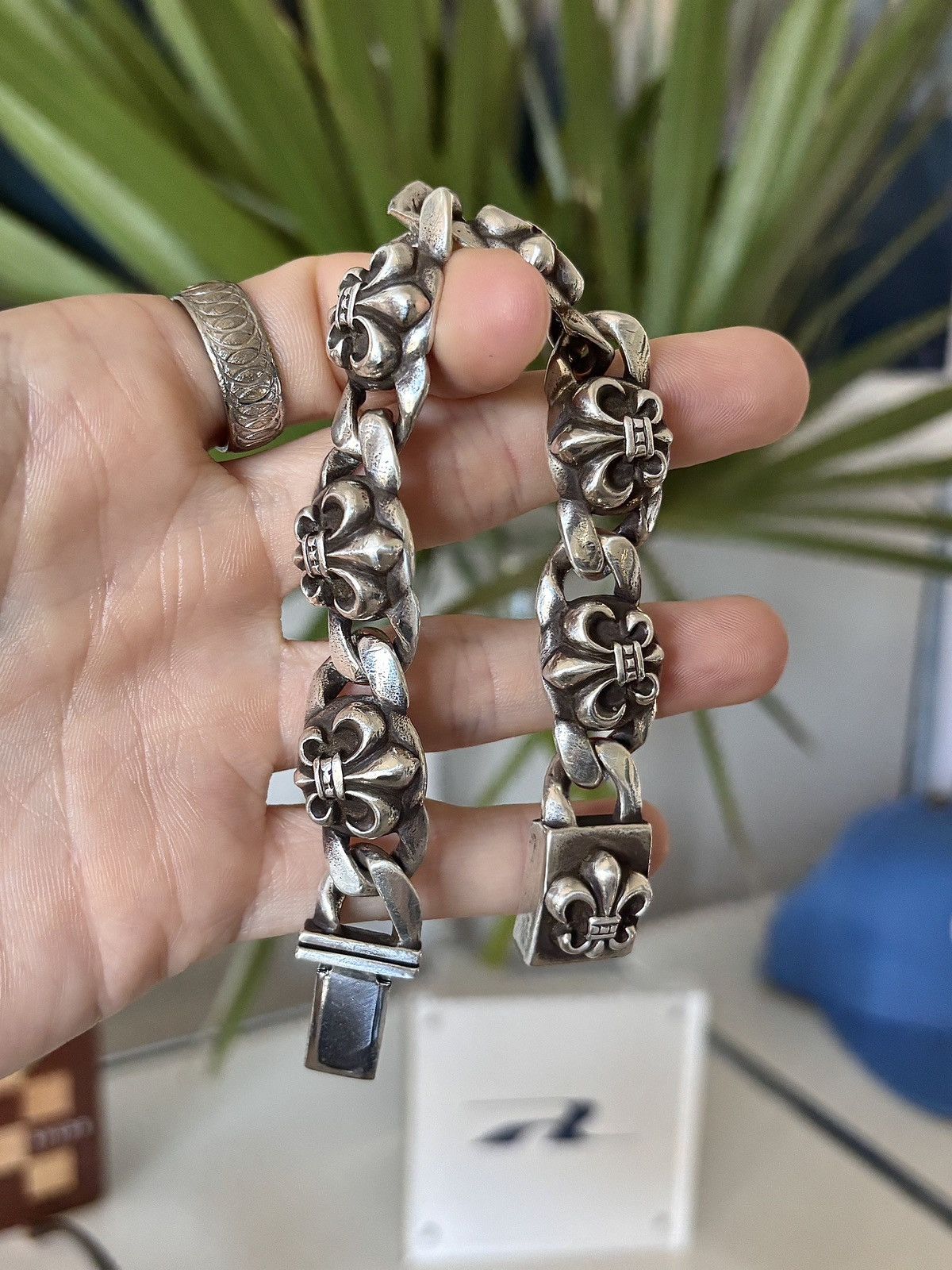 Chrome Hearts CHROME HEARTS | THICK HEAVY FLEUR CUBAN BRACELET | Grailed