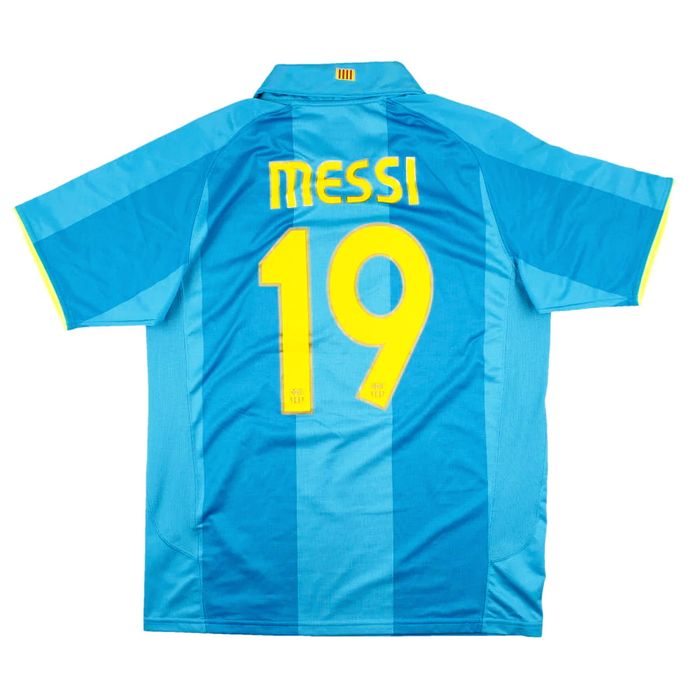 Nike Barcelona 2008 Messi #19 Away Soccer Jersey | Grailed