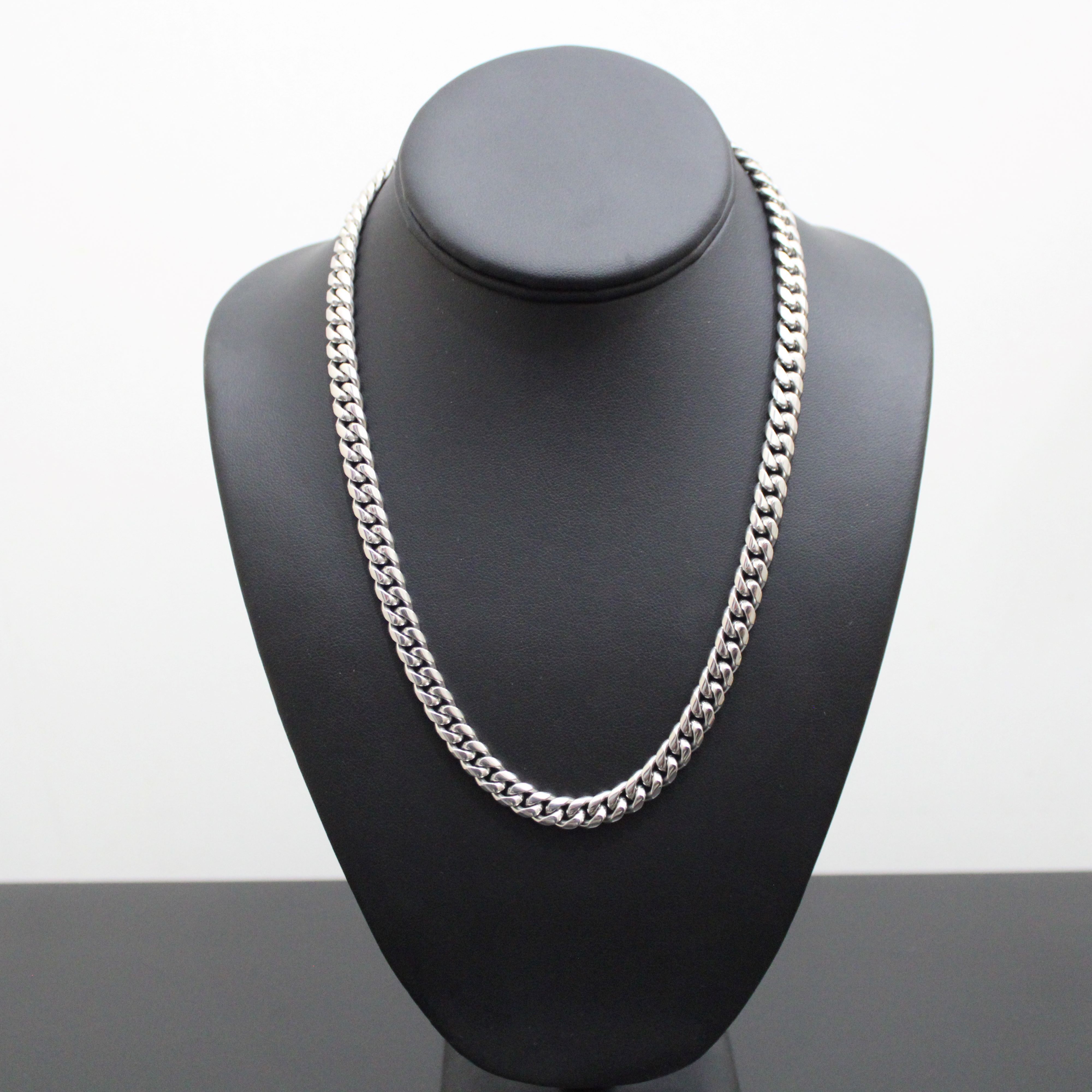 Cuban Link Chain Silver 8mm Cuban Link Chain 18" 20" 22" Stainless ...