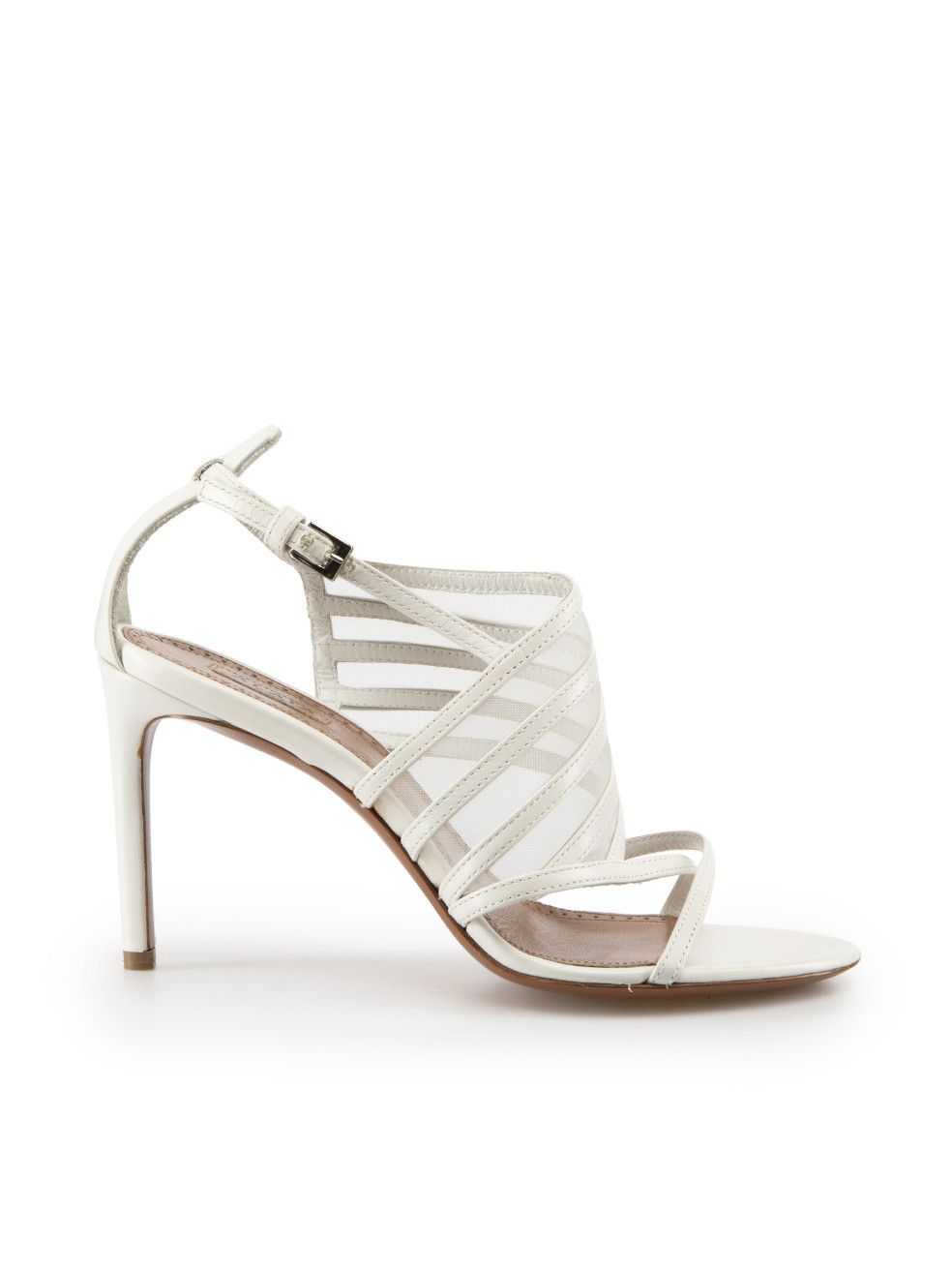 Alaia White Leather Mesh Strap Sandals | Grailed