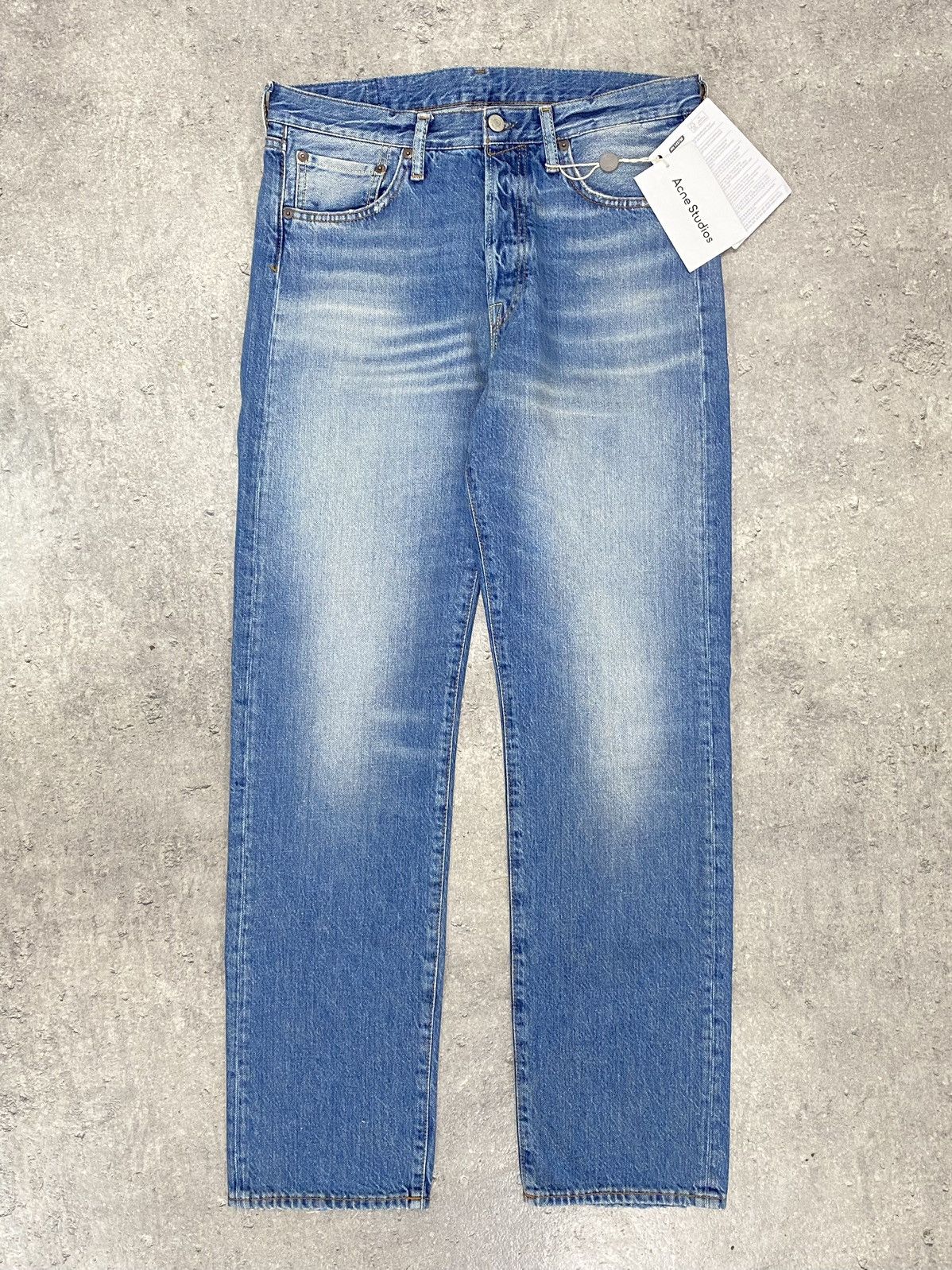 Acne Studios ᶠᵃⁿᶜʸᵍᵘʸ NEW Acne Studios 1996 Mid Blue Trash Denim jeans ...