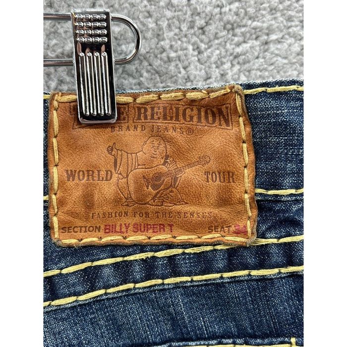 True Religion True Religion Billy Super T Distressed Thick Stitch Jeans ...