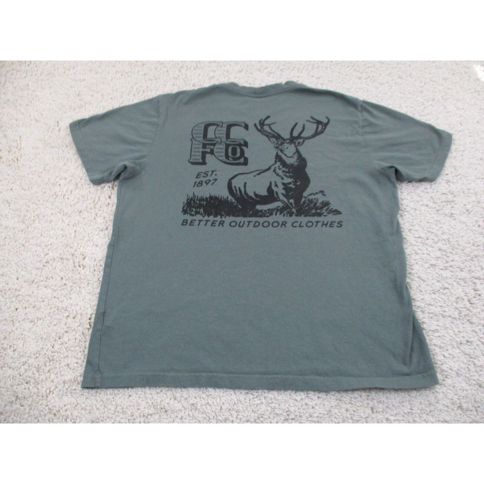 Filson CC Filson Shirt Mens Extra Large Green Double Sided Graphic Deer ...
