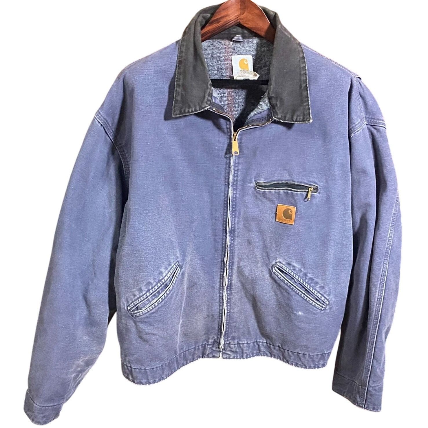 Carhartt Carhartt Men's Blue Duck Detroit Jacket 4XL With Black Colla ...