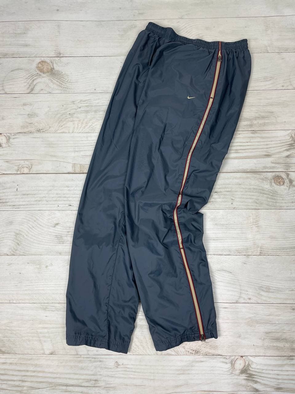 Nike Vintage Nike Track Pants 00s Nylon Swoosh Striped Baggy Y2K | Grailed