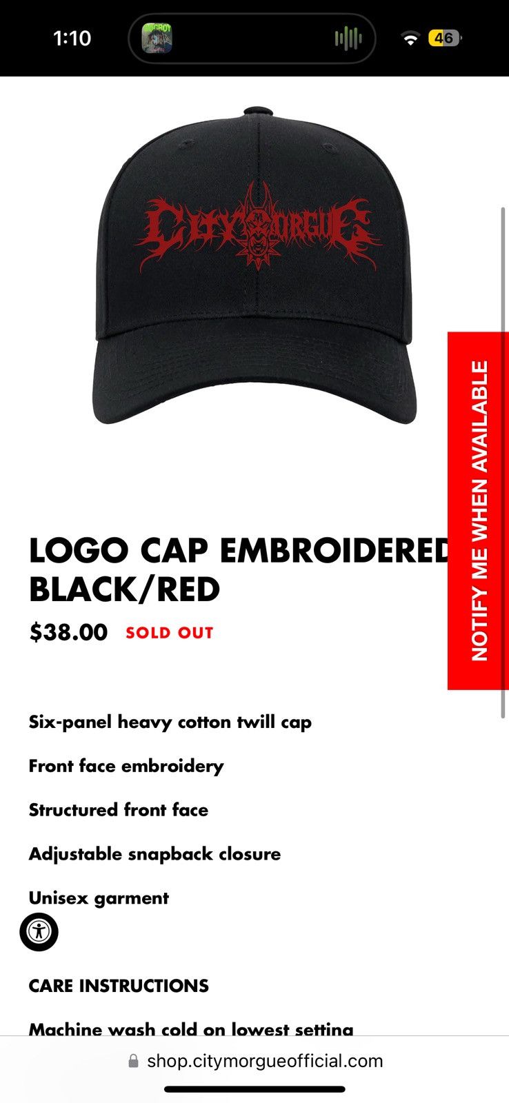 City Morgue × Revenge Revenge x City Morgue Cap/hat | Grailed