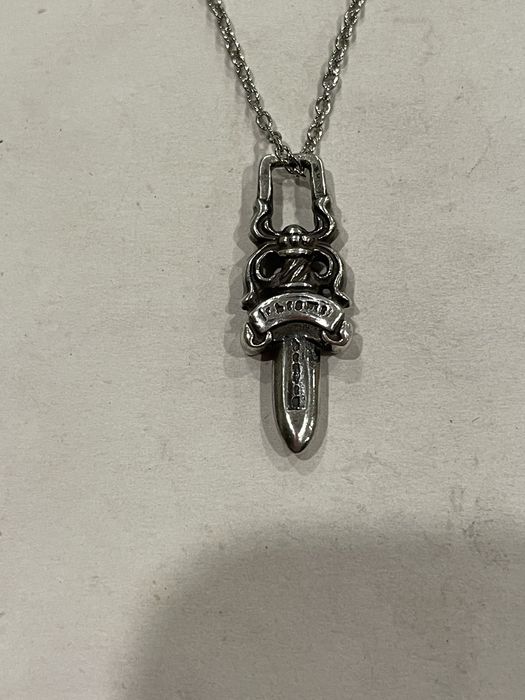 Chrome Hearts Chrome Hearts Dagger Pendant Silver Roll Chain Necklace ...