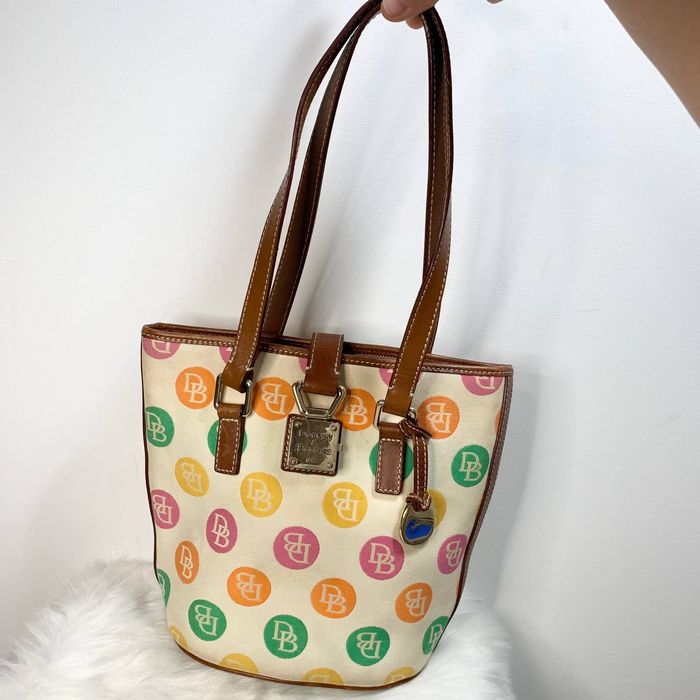 Dooney & Bourke Dooney & Bourke Multi Color Poka Dot Canvas Leather ...
