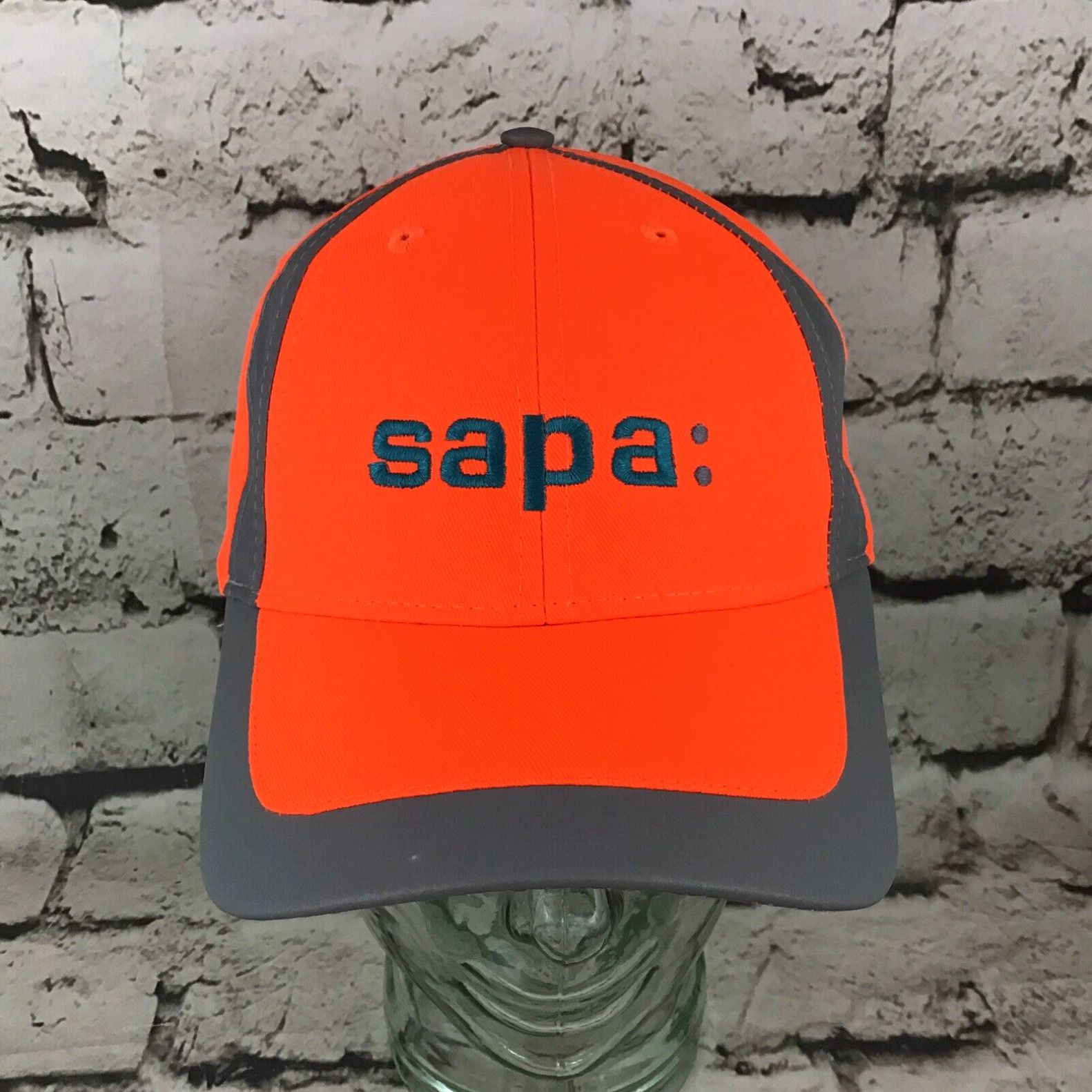 Vintage Sapa Mens OSFA Hat Neon Orange High Visibility Adjustable ...