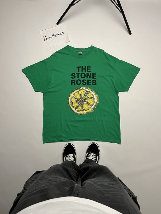 Vintage The Stone Roses Lemon Iconic Logo Green Vintage Tee | Grailed