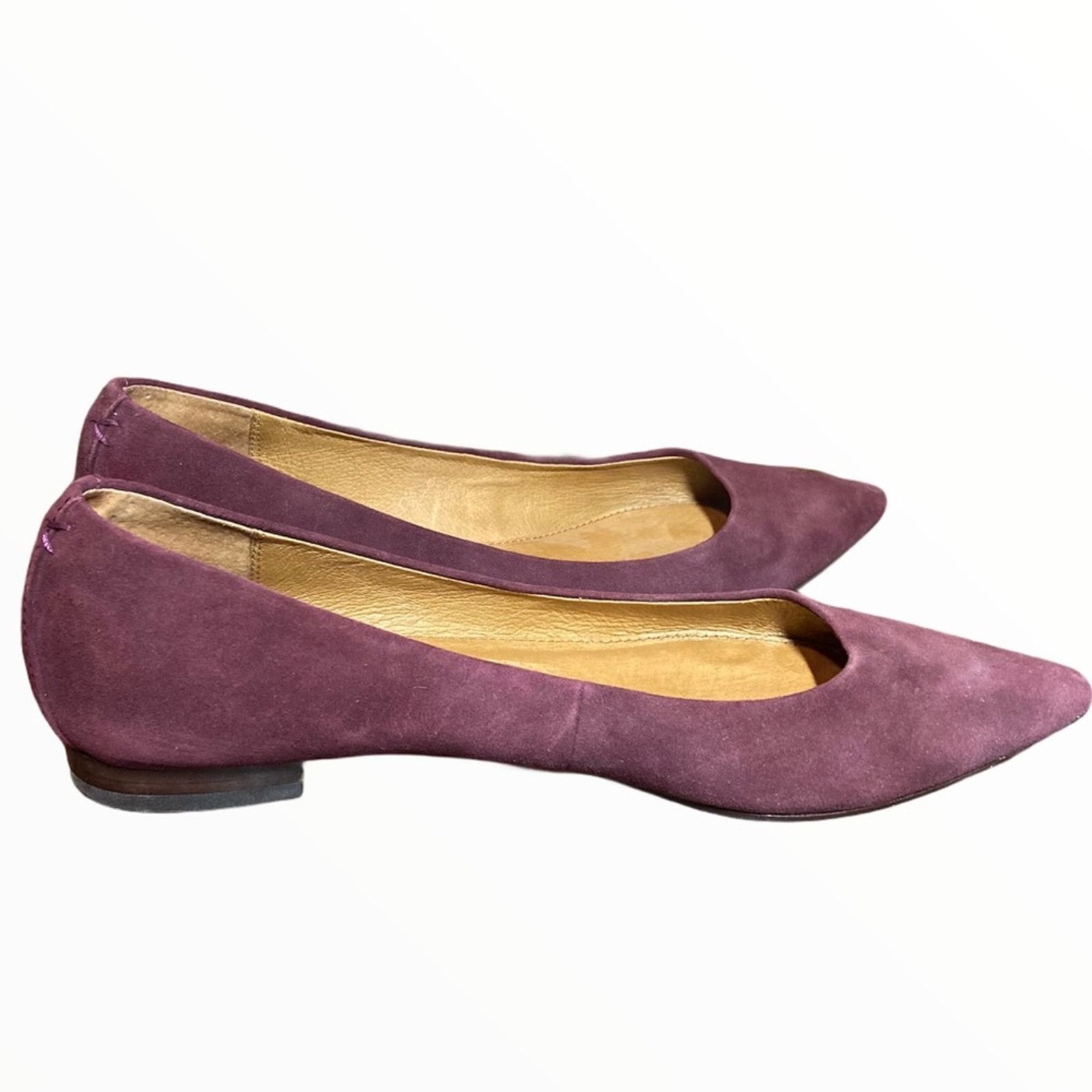 Frye Frye Sienna Ballet Suede Flats Maroon Suede Shoes 9 | Grailed