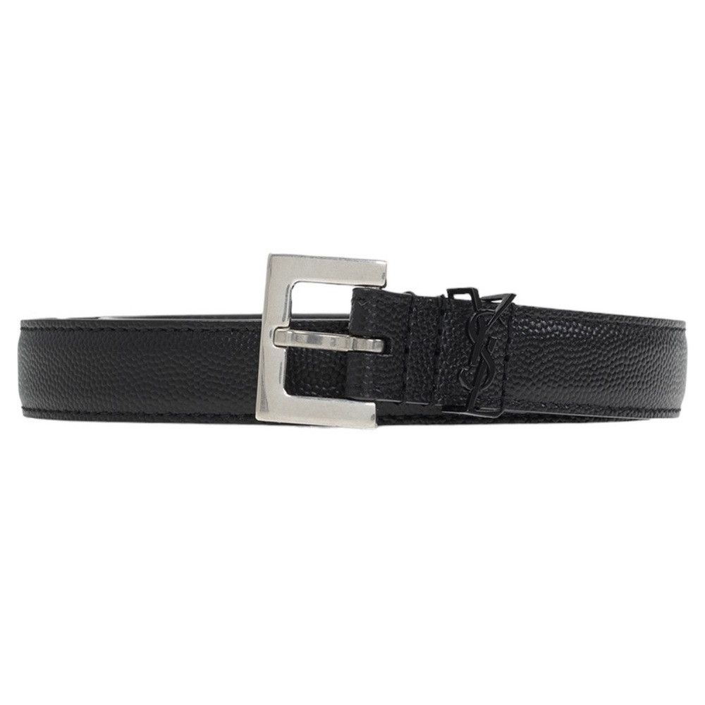Saint Laurent Paris Saint Laurent YSL Women’s Black Leather Silver ...