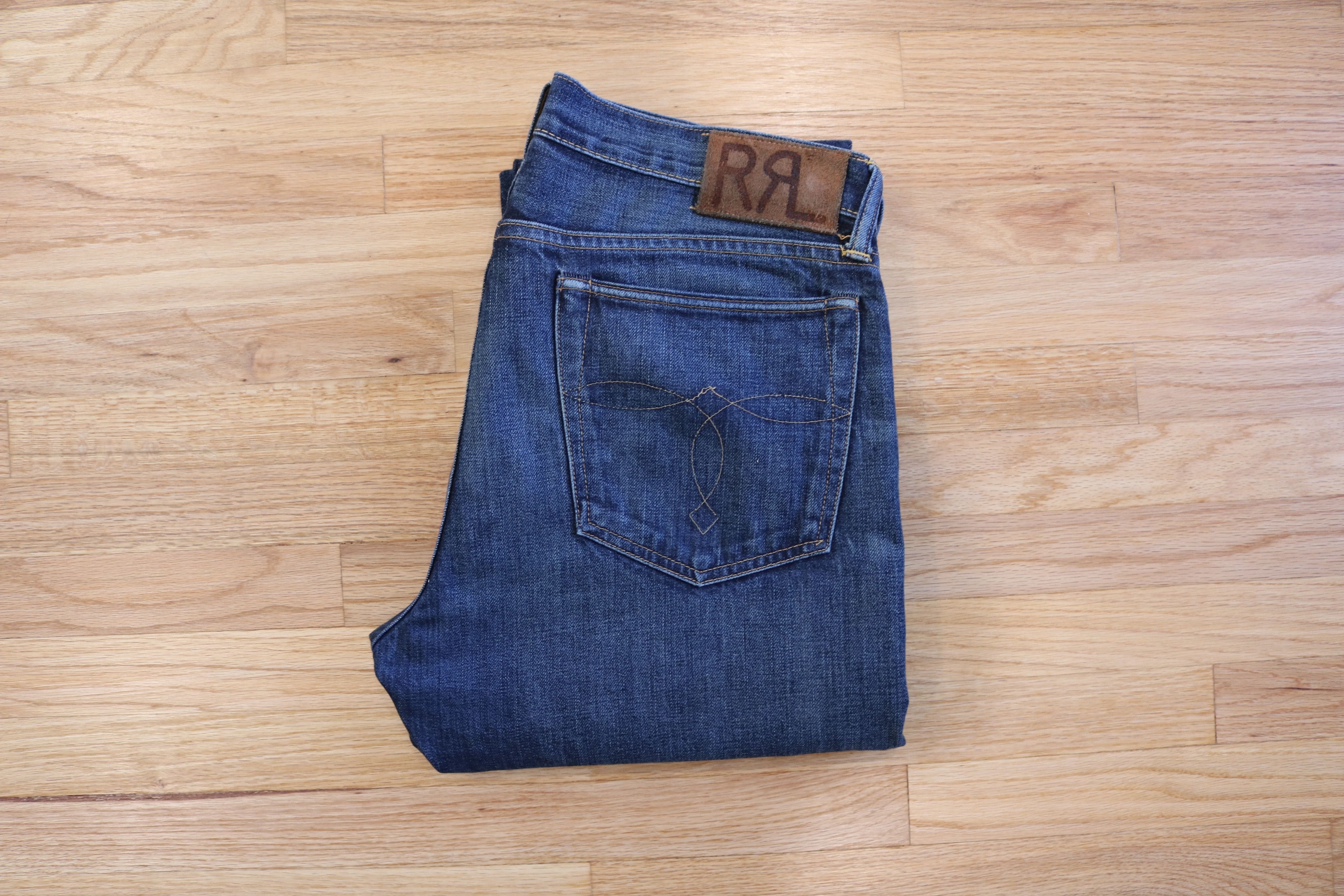 RRL Ralph Lauren Double RL Slim Fit Selvedge Denim "Still Water" Wash | Grailed