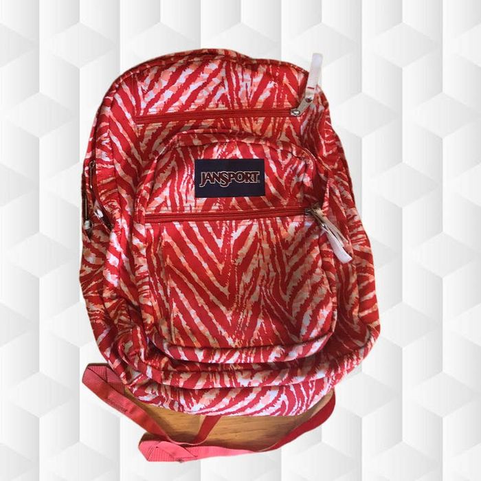 Jansport JANSPORT Backpack Red Orange Animal Print Zebra Stripes | Grailed