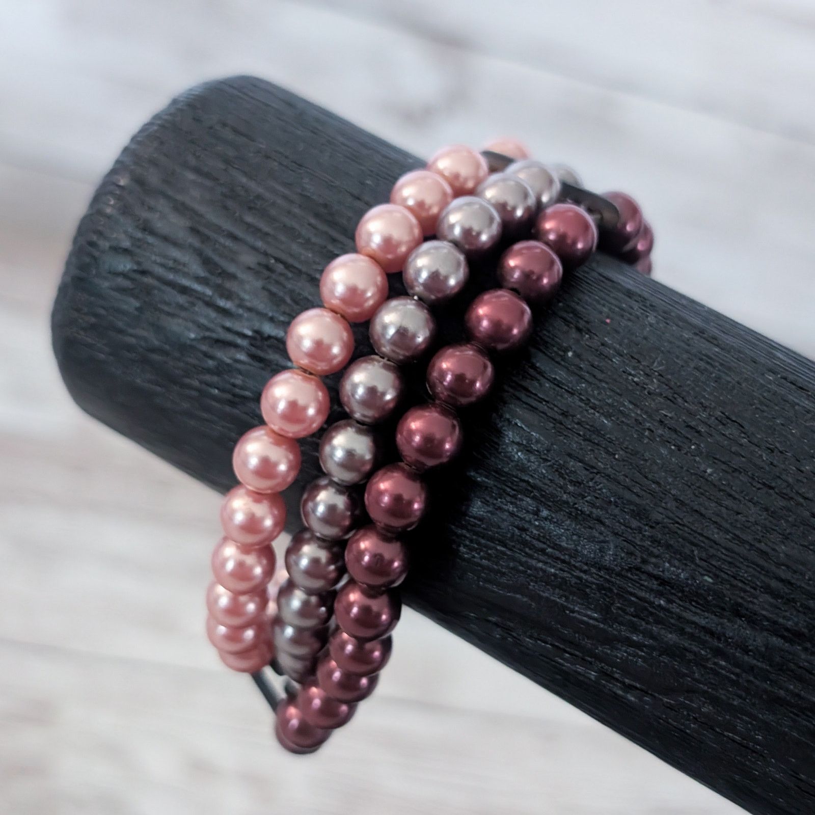 Vintage Vintage Bracelet Three Row Tri Color Faux Pearls | Grailed