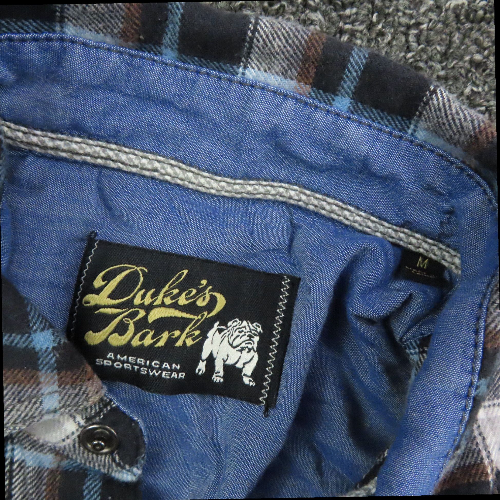 Vintage Brown and Blue Plaid Flannel Shirt with Snap Button Up Closure ...