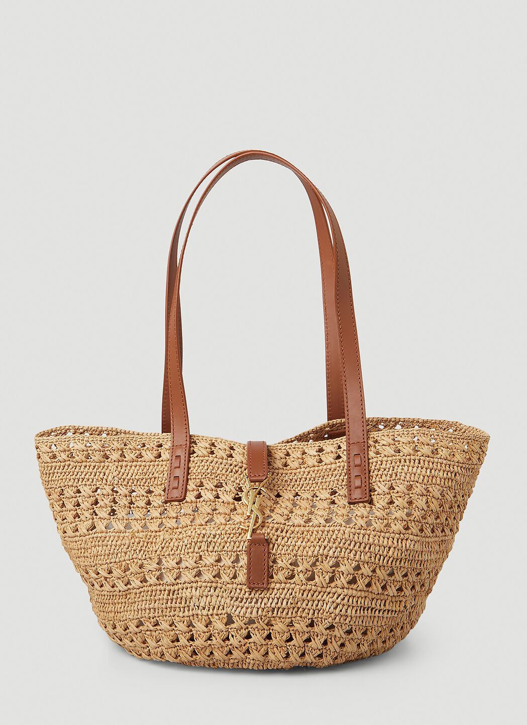 Saint Laurent Paris Panier Raffia Tote Bag in Beige | Grailed