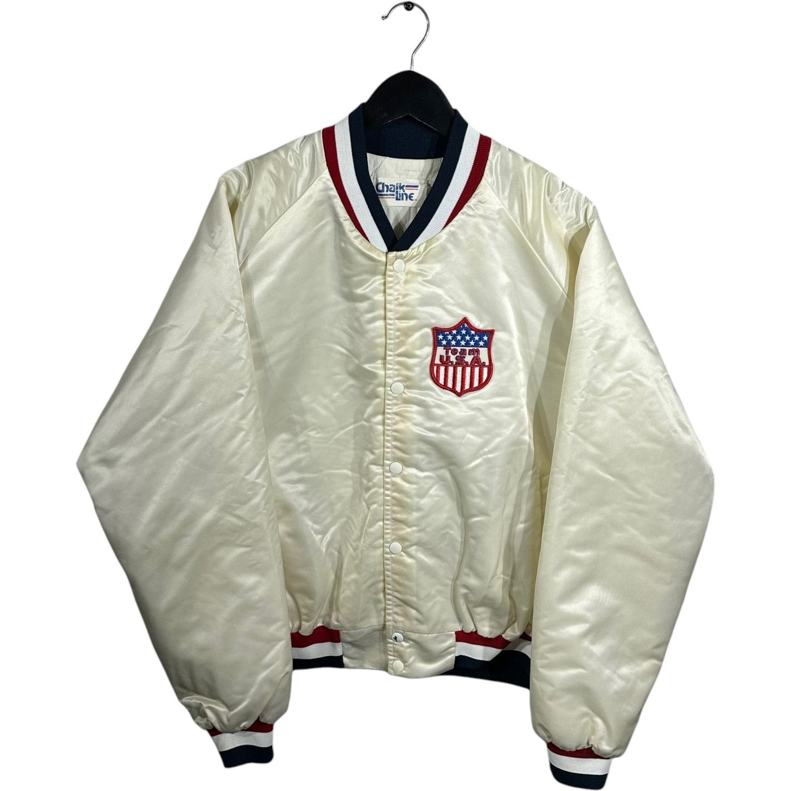 Vintage Vintage Team USA Chalk Line Satin Jacket | Grailed