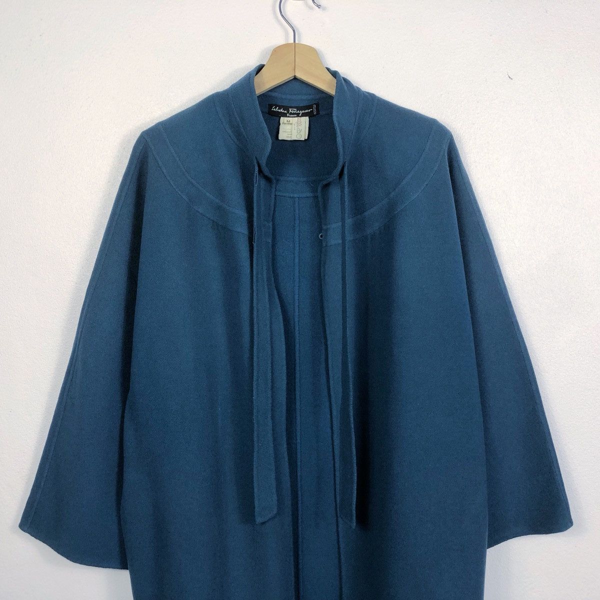 Vintage Rare Vintage Salvatore Ferragamo Wool Buttonless Long Jacket ...