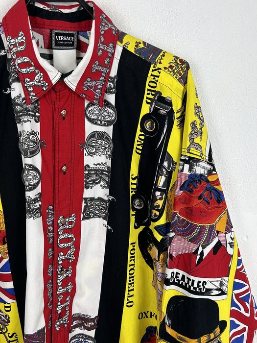 Versace 90s Vintage Versace Rock Royalty Beatles Sex Pistols Shirt ...