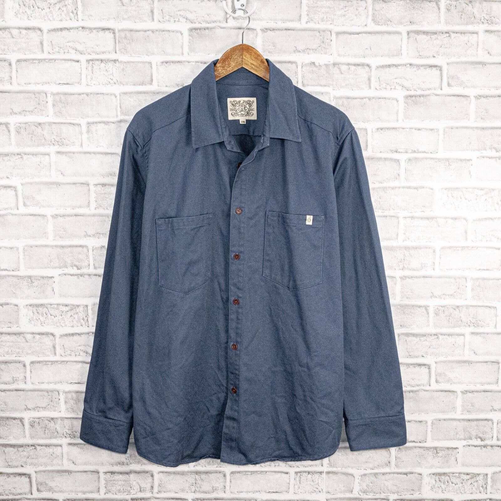 Ship John SHIP JOHN Button up Jerry Shirt Long Sleeve Slate Blue Twill ...