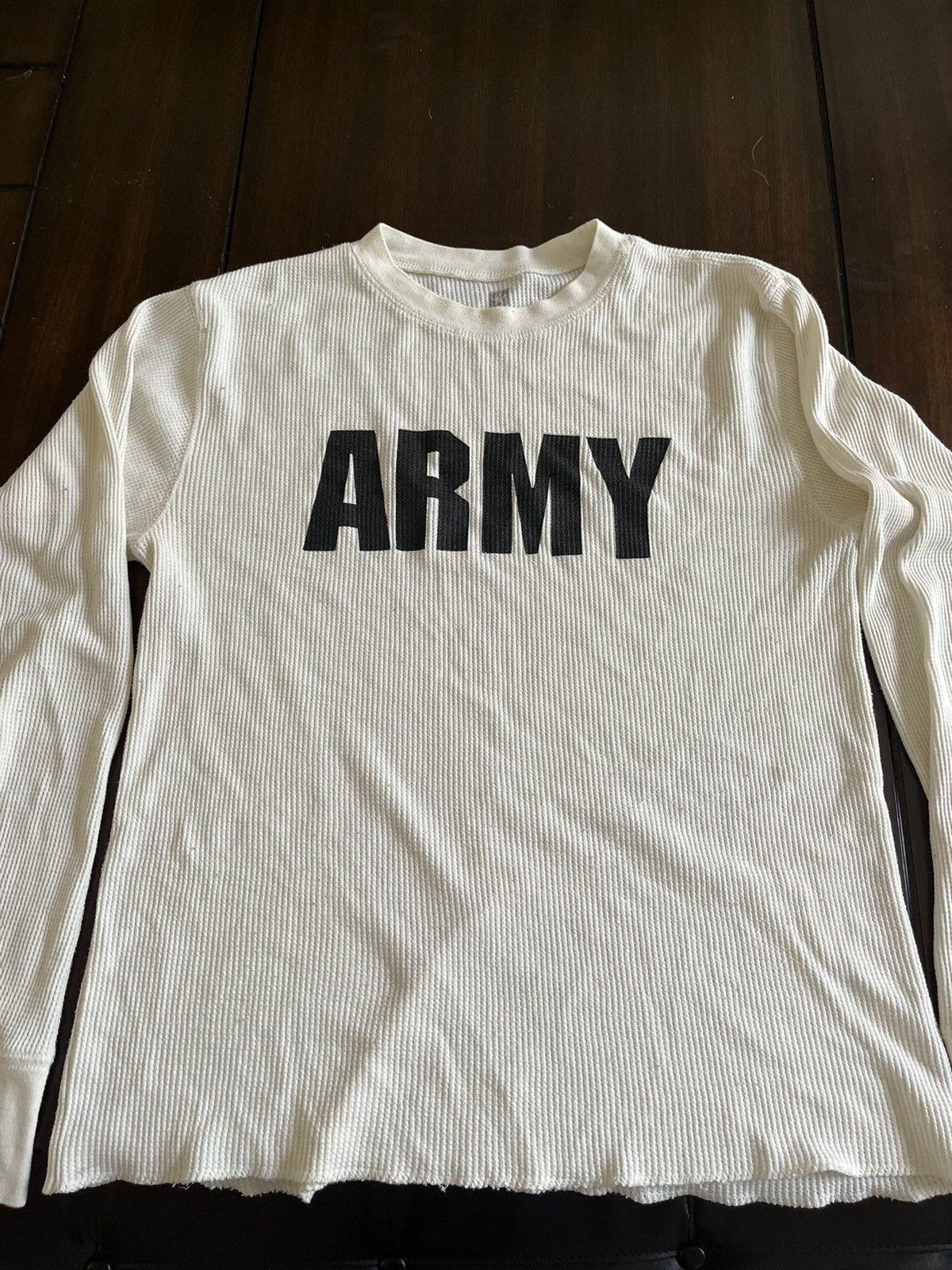 Military ARMY Big Print Waffle Knit Thermal Ts Opium Asl | Grailed