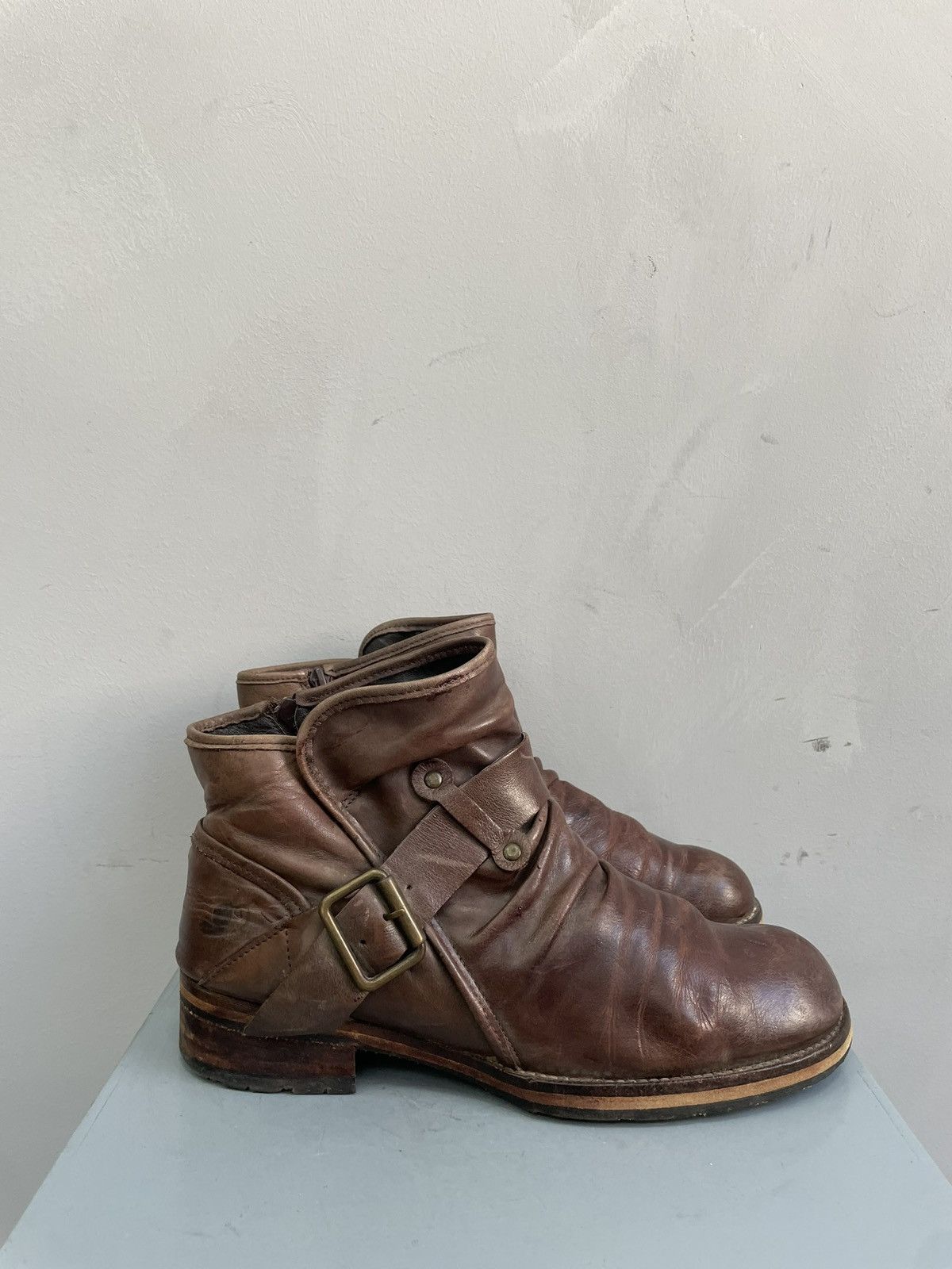 Other VTG archive moto ankle guidi style boots 90s brown leather | Grailed