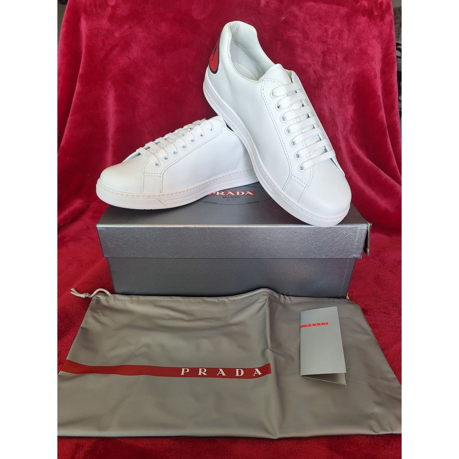 Prada PRADA COMIC LTD Shoes White/Red Leather NEW! US 8 EU 42 | Grailed