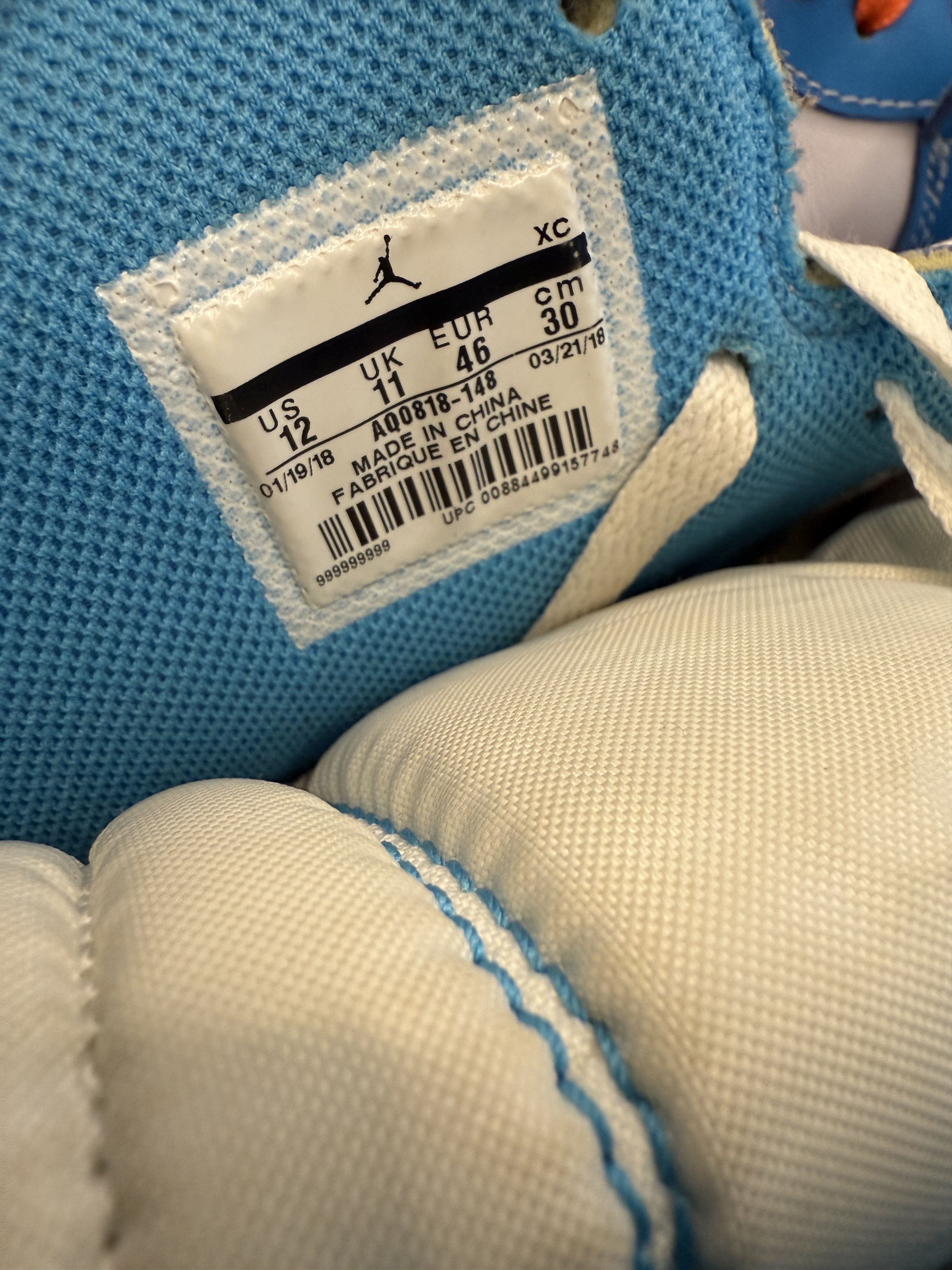 Jordan Brand × Off-White Nike Air Jordan 1 High Off White Unc SIZE US ...