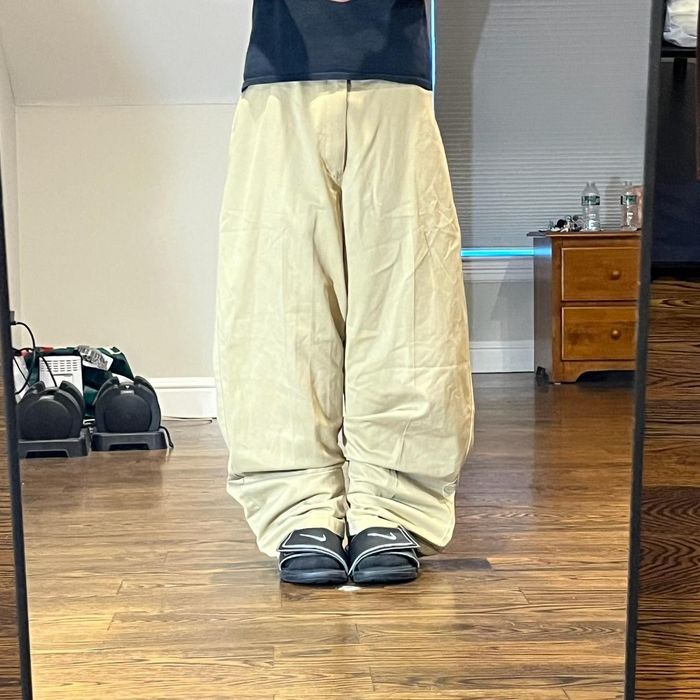 Vintage vintage 2000s baggy wide leg cream l.l. bean pants | Grailed