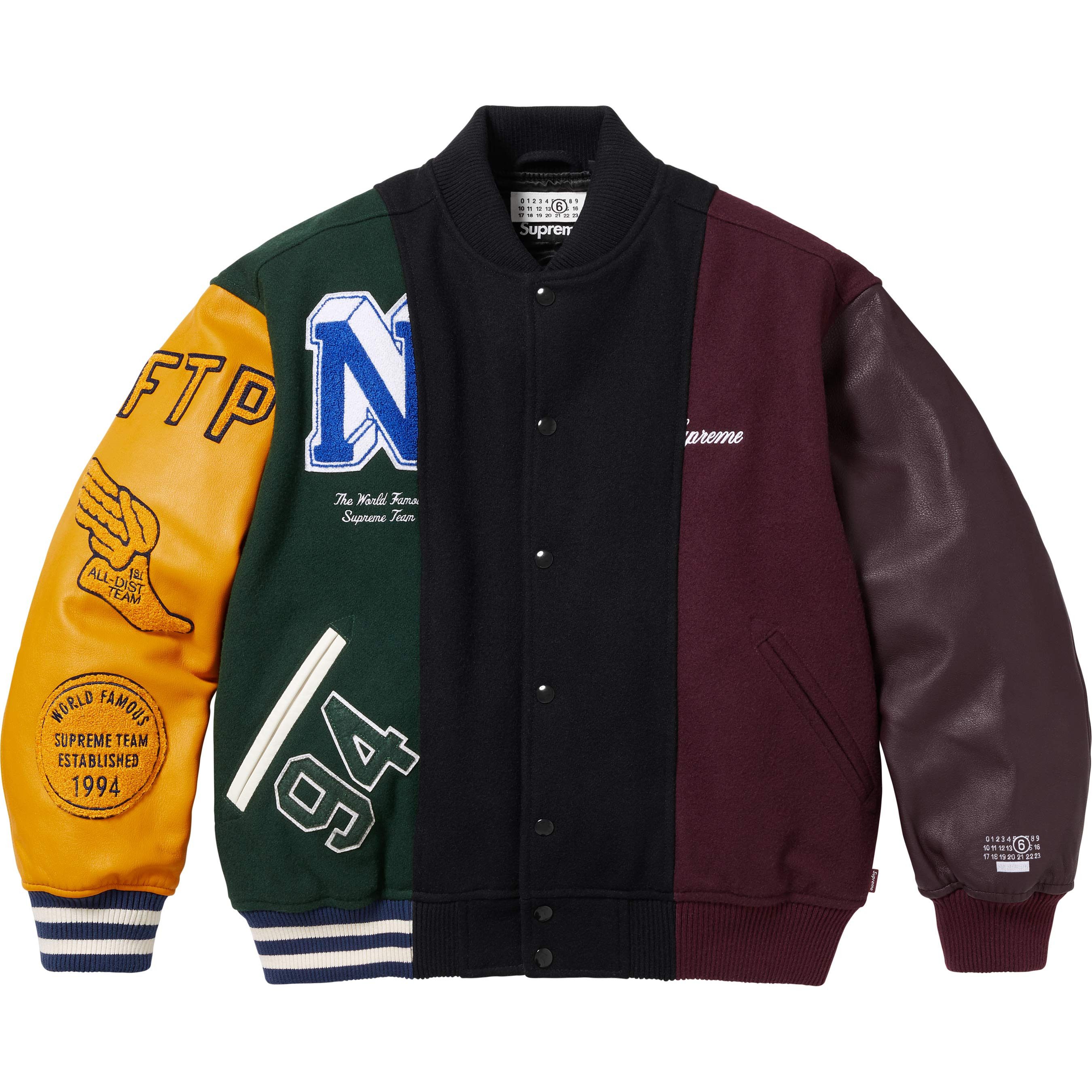 Maison Margiela × Supreme MM6 MAISON MARGIELA SPLIT VARSITY JACKET ...
