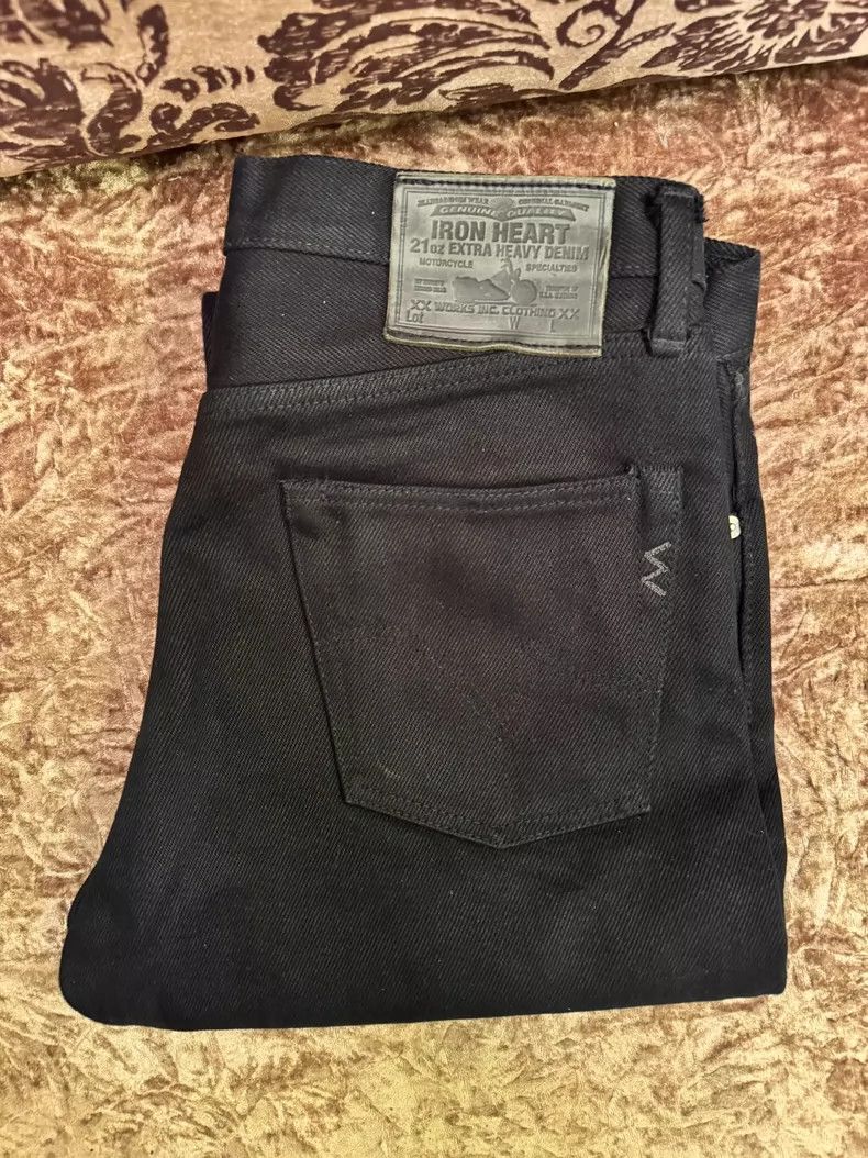 Iron Heart IRON HEART 21oz Black Straight Jeans -dmc | Grailed