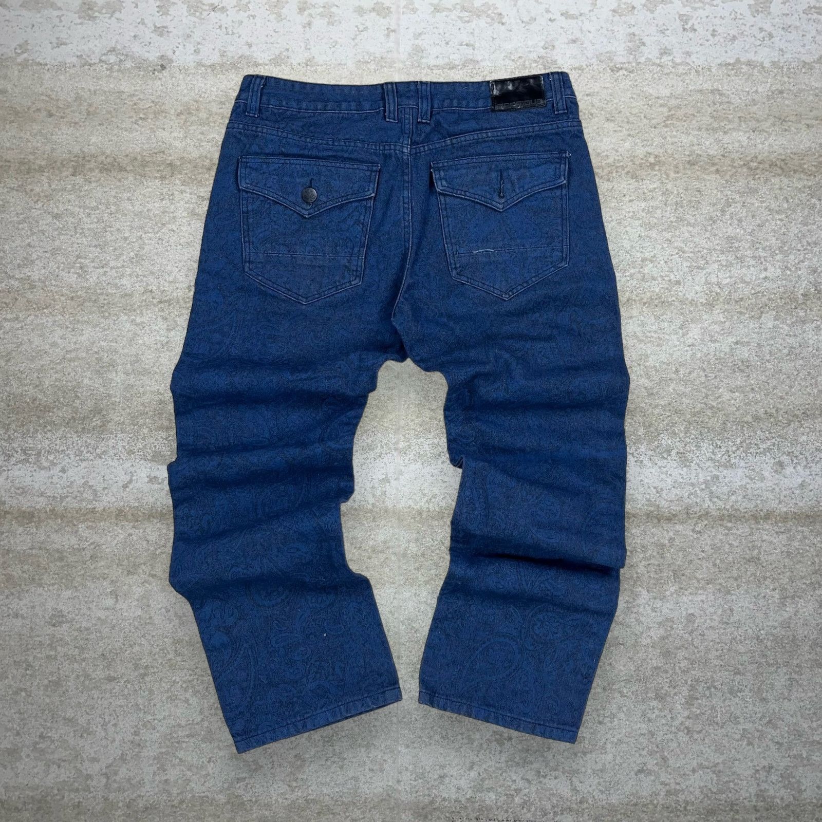 Vintage Crazy Vintage 90s Paisley Jeans Straight Fit Navy Blue Wash ...