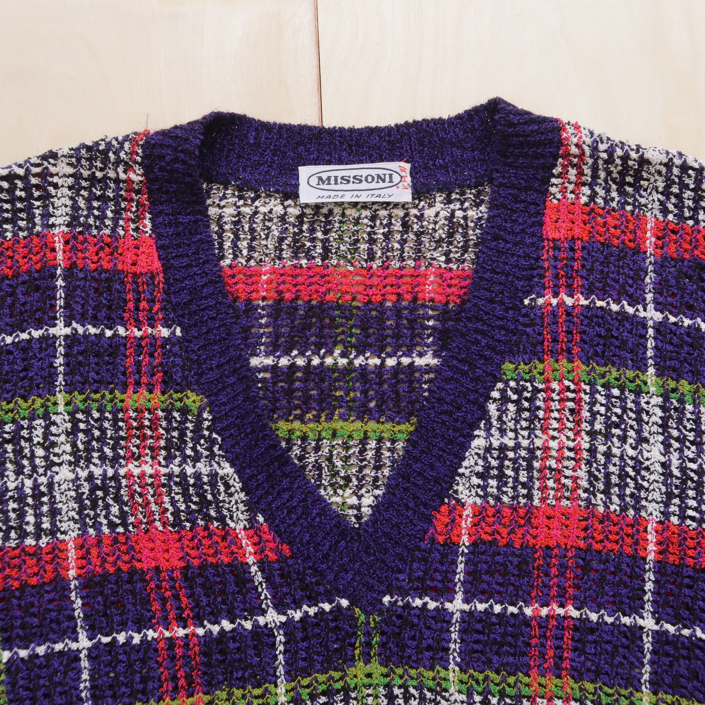 Coogi × Iceberg × Missoni Rare Missoni Psychedelic Plaid Abstract ...