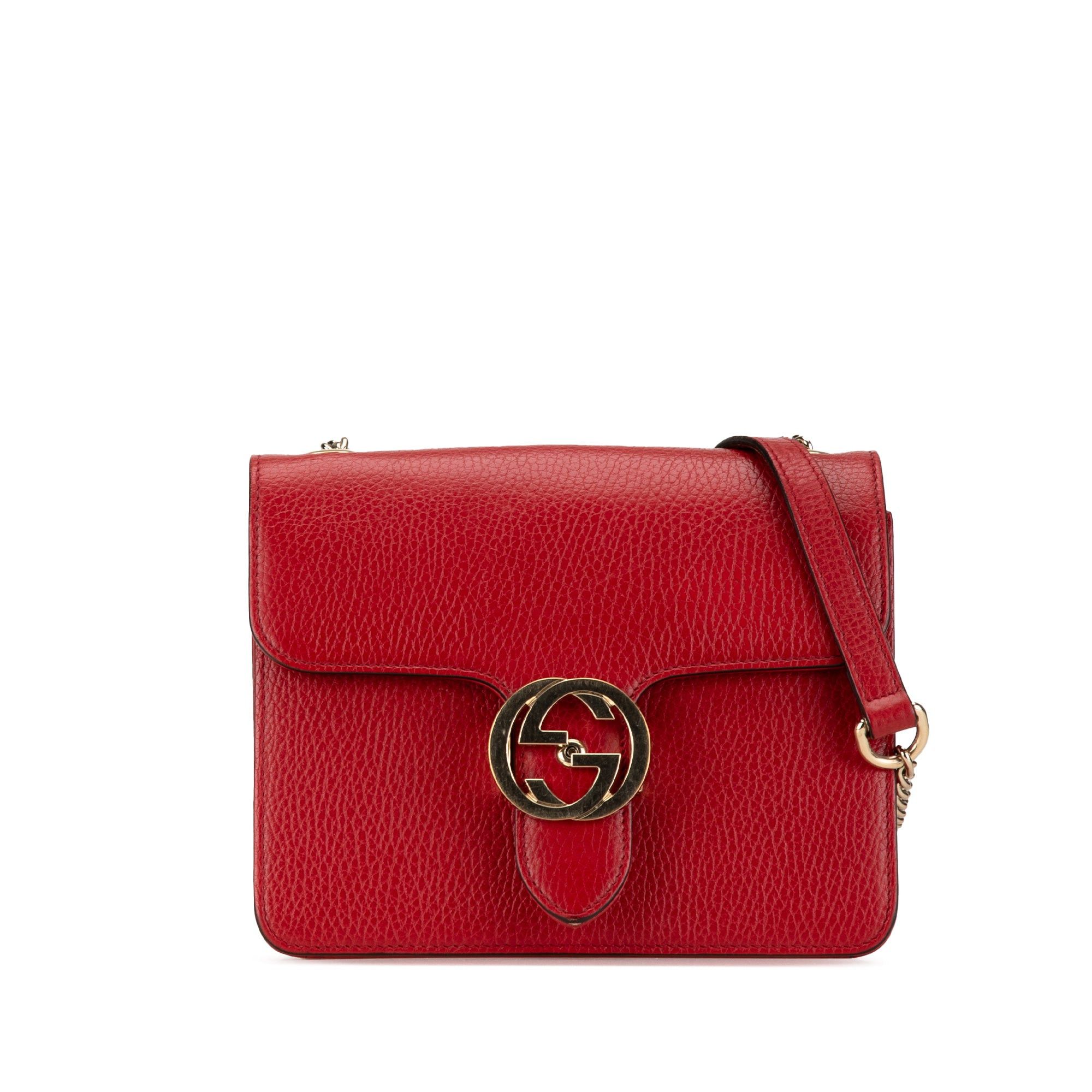 Gucci Red Small Dollar Calfskin Interlocking G Crossbody | Grailed