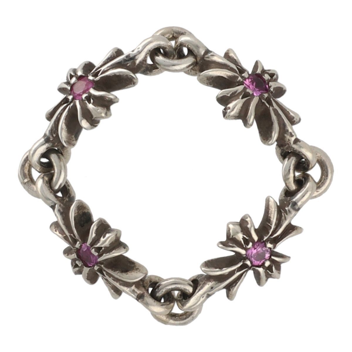 Chrome Hearts Chrome Hearts Tiny Plus Pink Sapphire Cross Ring - Size 5 | Grailed