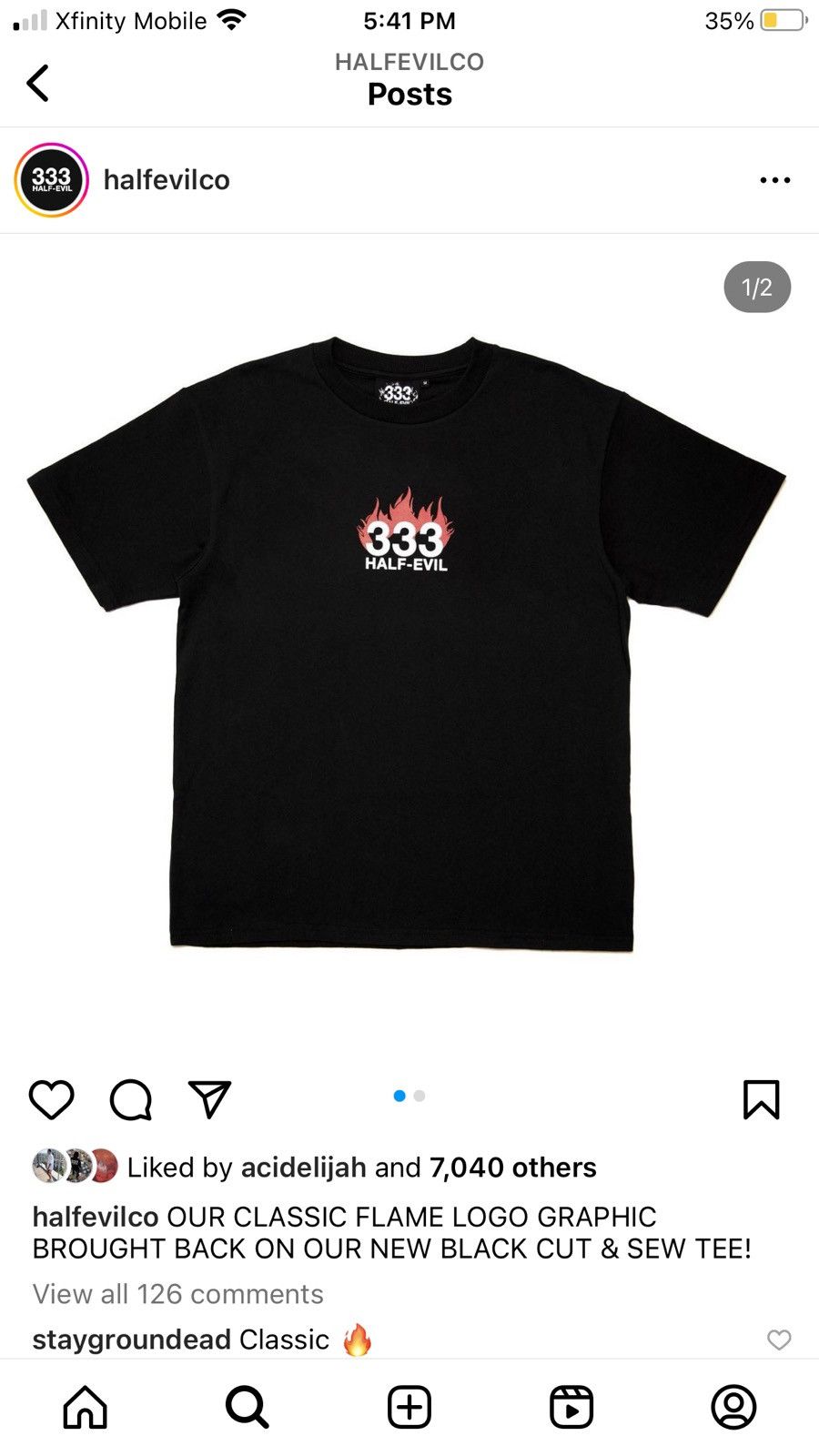 Half Evil Half Evil Cut and Sewn Flames Logo | Grailed