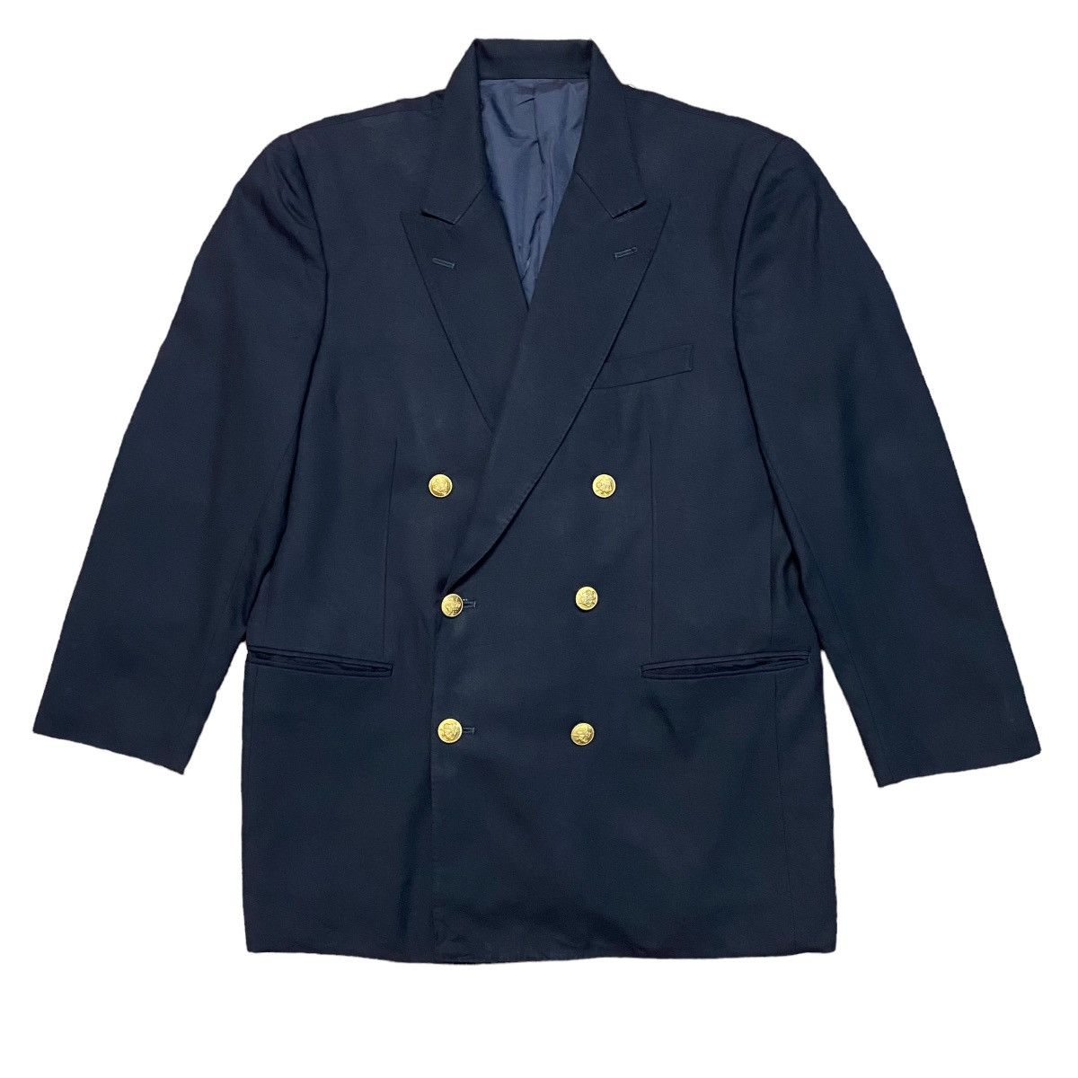 Designer × Italian Designers × Vintage Double Breasted Blazer Gold ...