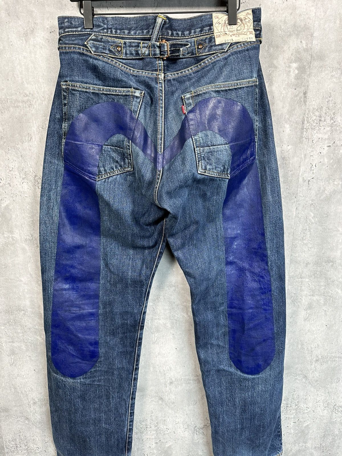 Evisu × Japanese Brand × Vintage Evisu Blue Daicock Double Knee ...
