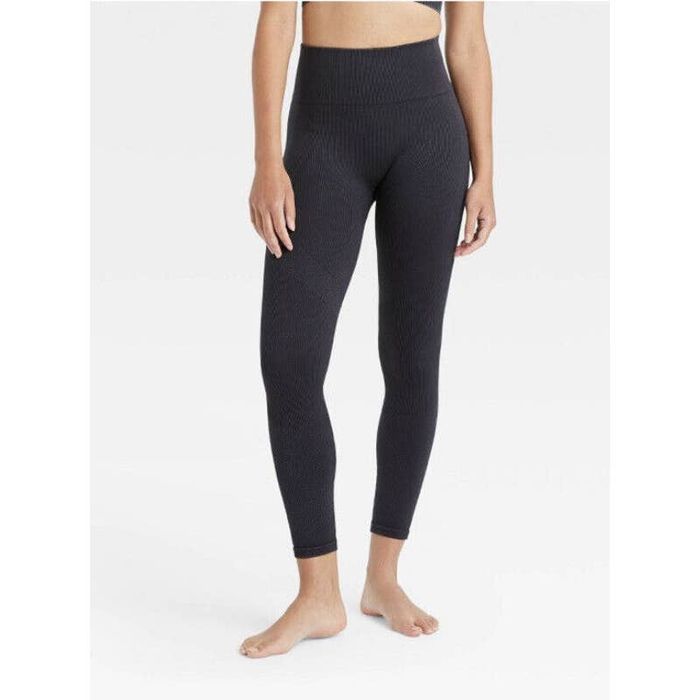 Target Basics Joy Lab | Black Ribbed Knit Compression leggings | Medium ...