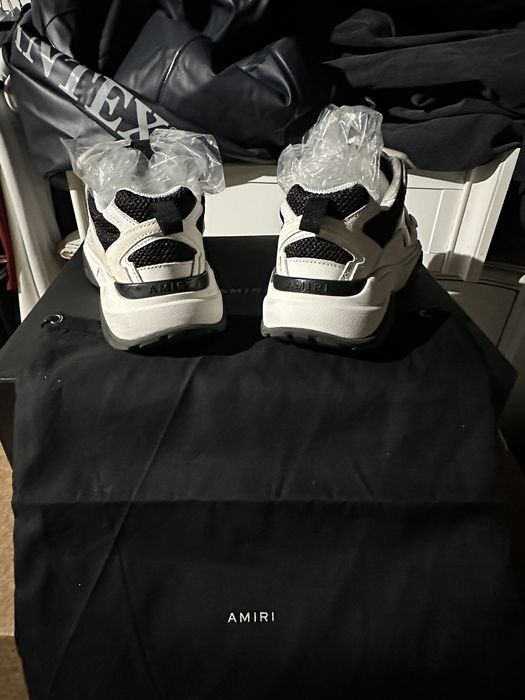 Amiri Amiri Bone Runner Black/White Suede | Grailed