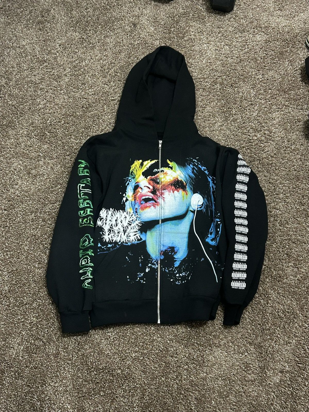 Actual Hate × Ken Carson Ken Carson Tour Hoodie “Audio Ecstacy” Zip Up ...